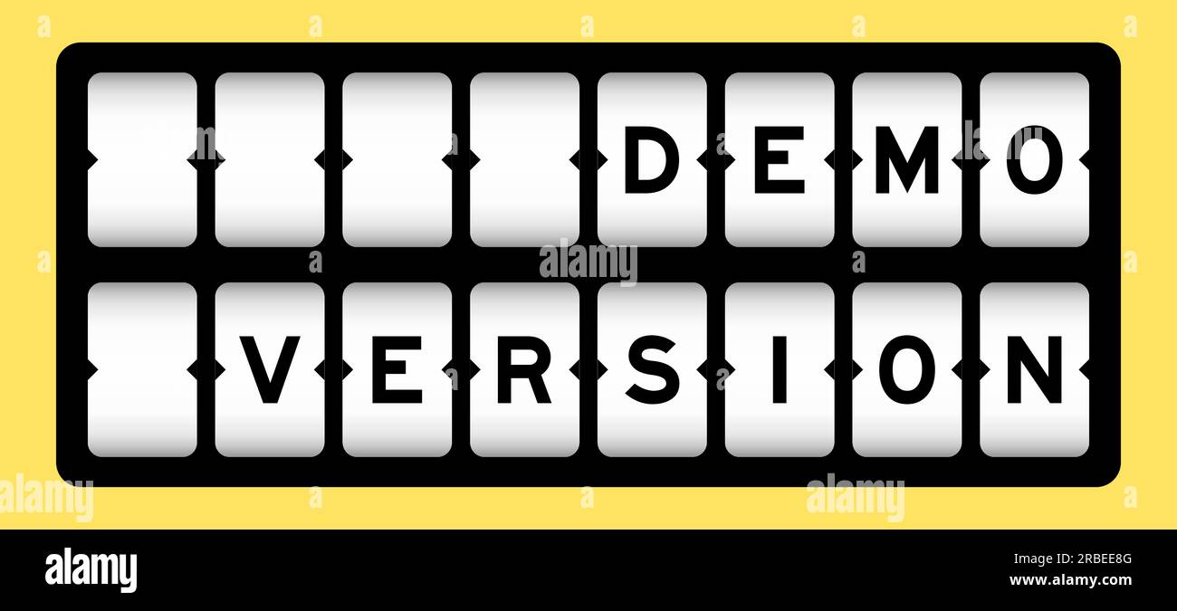 Black color in word demo version on slot banner with yellow color ...