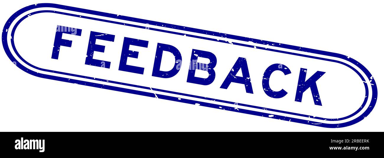 Grunge blue feedback word rubber seal stamp on white background Stock ...