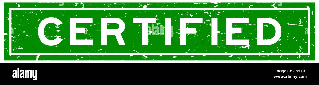 Grunge green certified word square rubber seal stamp on white background Stock Vector Image ...