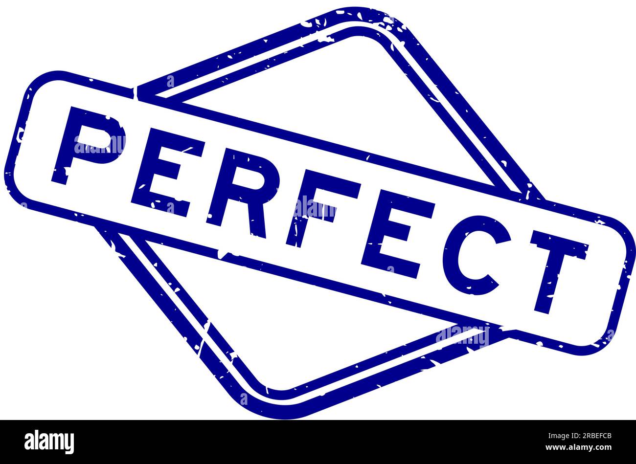 Grunge blue perfect word rubber seal stamp on white background Stock ...