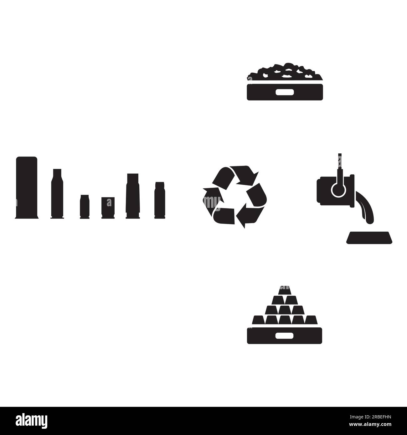 Empty Bullet Shells. Bullet Casings for Recycling icon Stock Vector ...
