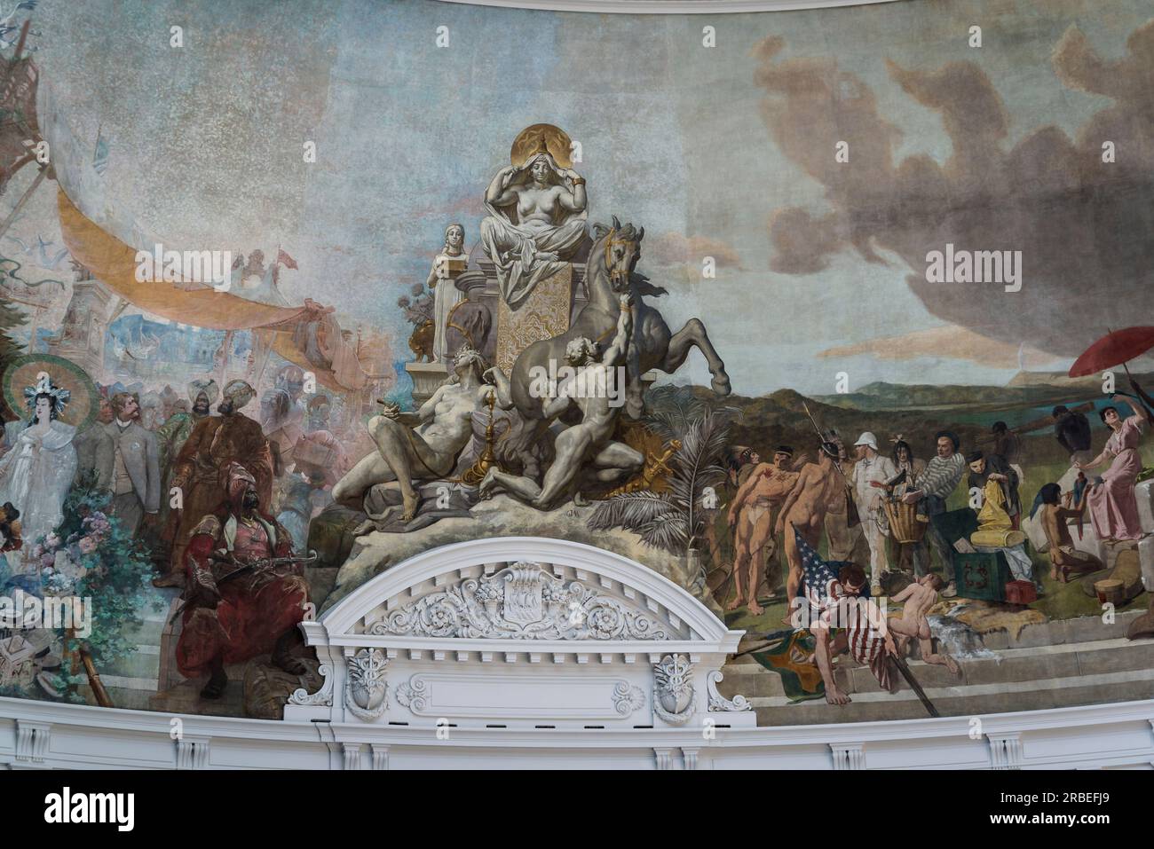 The United States of America fresco by Évariste Vital Luminais, in the ...