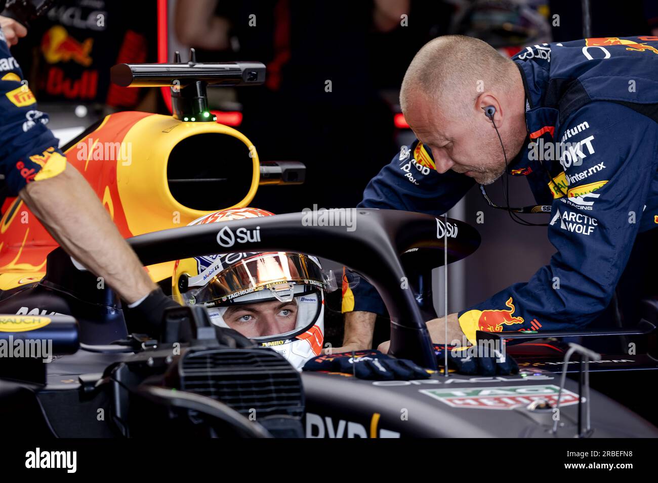 SILVERSTONE - Max Verstappen (Red Bull Racing) ahead of the Grand Prix ...