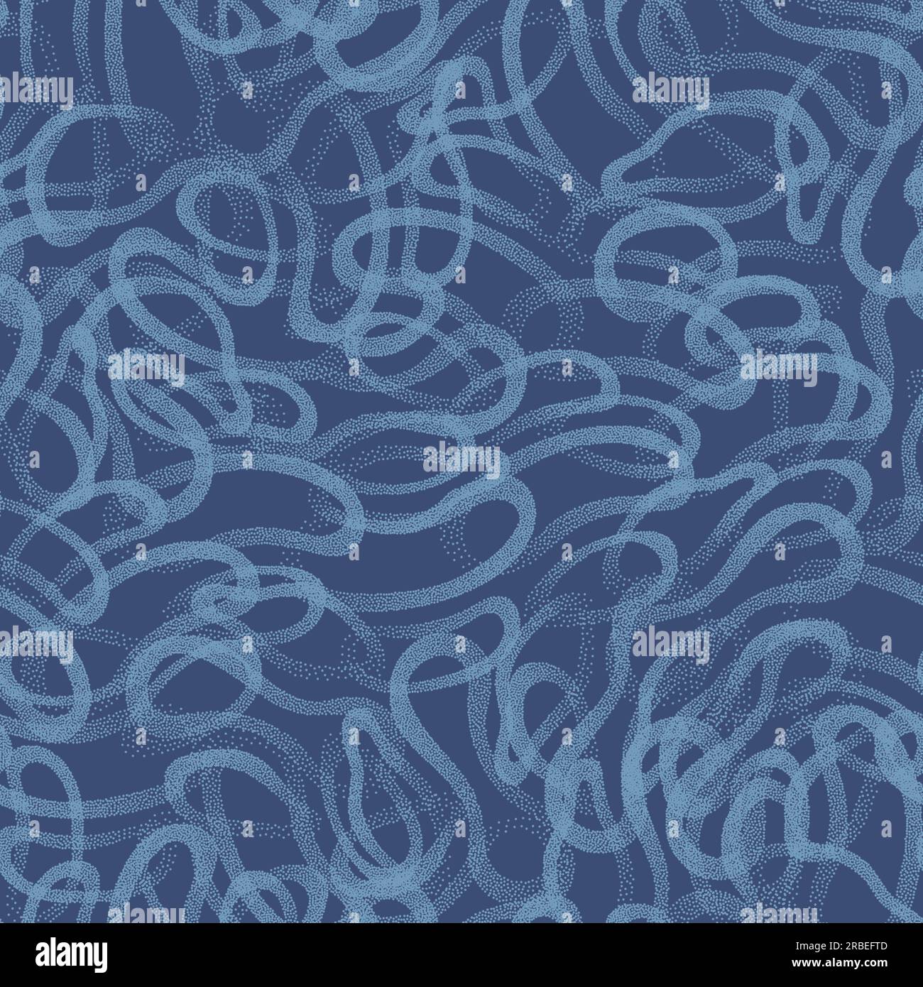 Trendy Seamless Pattern Intricate Structure Stippled Texture Blue