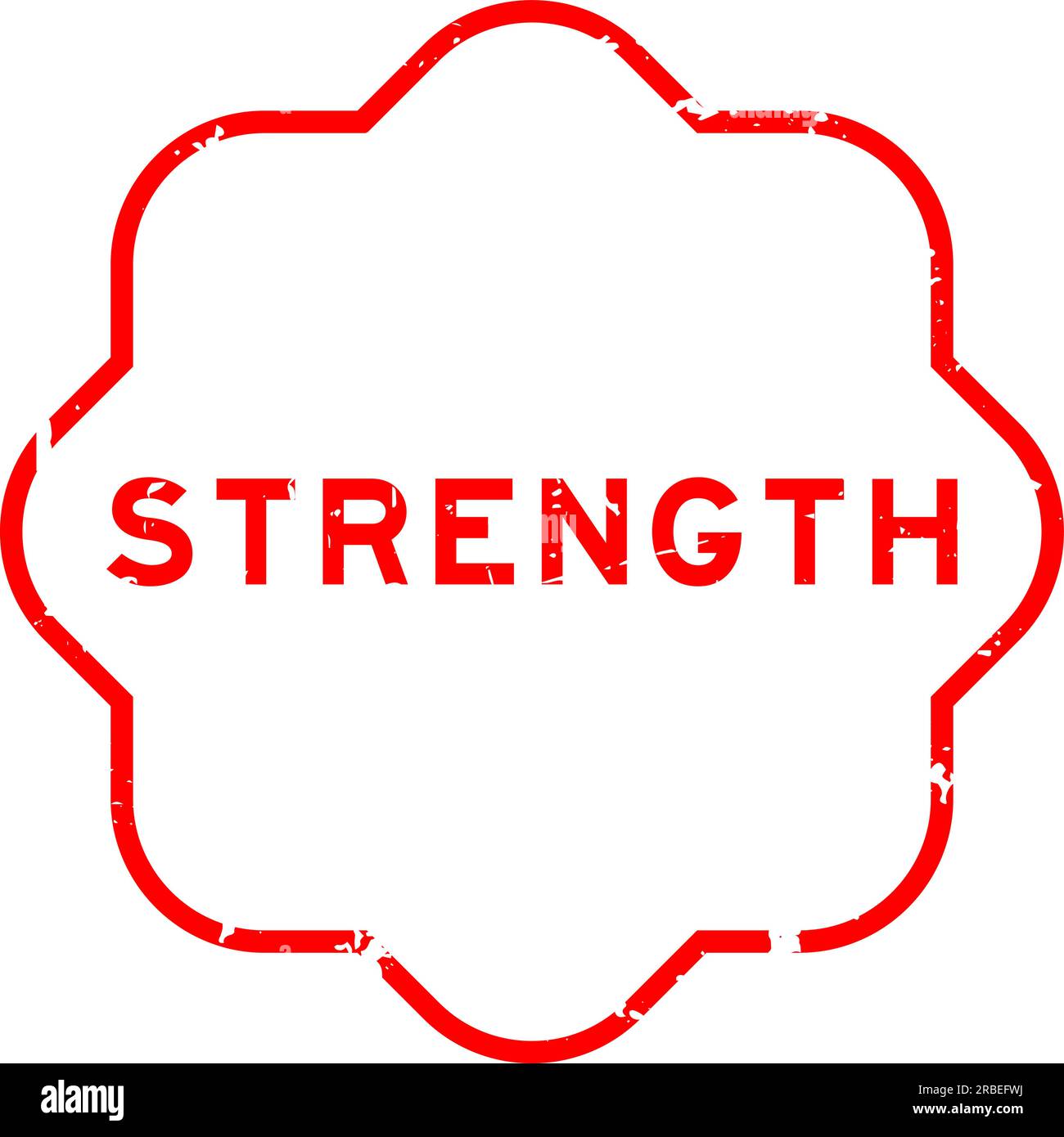 Grunge red strength word rubber seal stamp on white background Stock ...