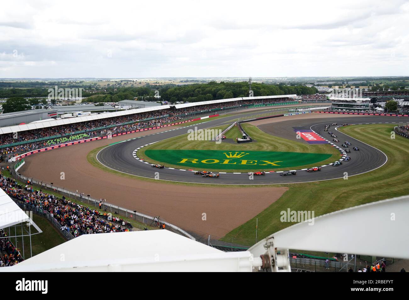 McLaren's Lando Norris leads around the Luffield corner on the opening ...