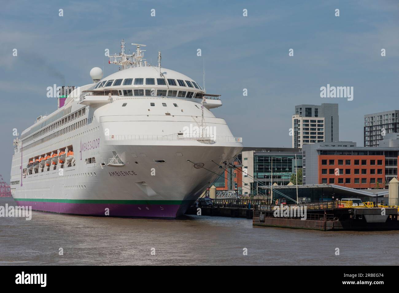 Liverpool, England, UK. 8 June 2023. Cruise ship berthed at the cruise ...