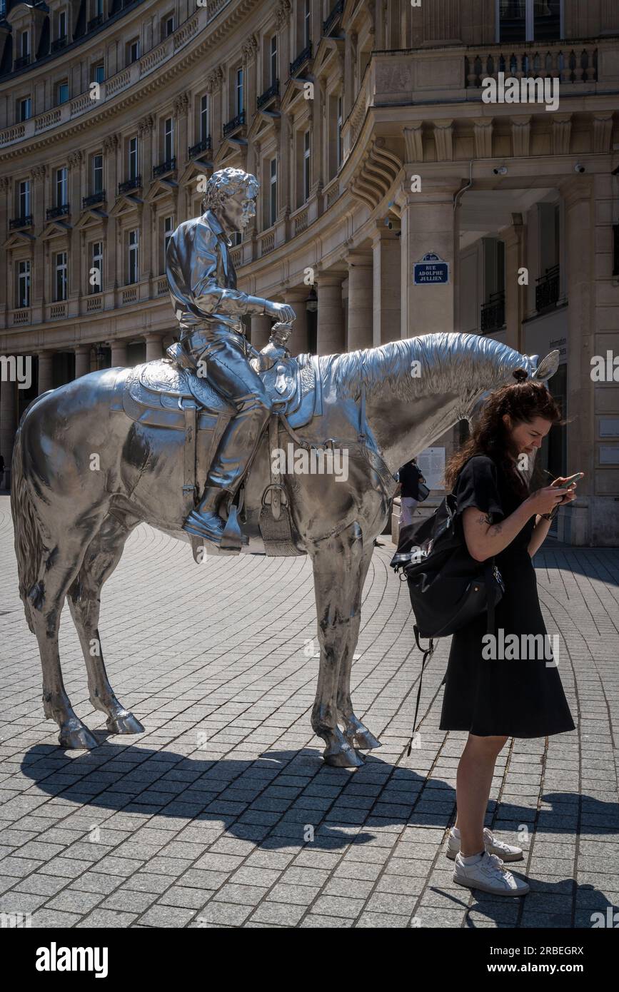 Charles Ray 'Horse and Rider', the equestrian self-portrait, in front ...
