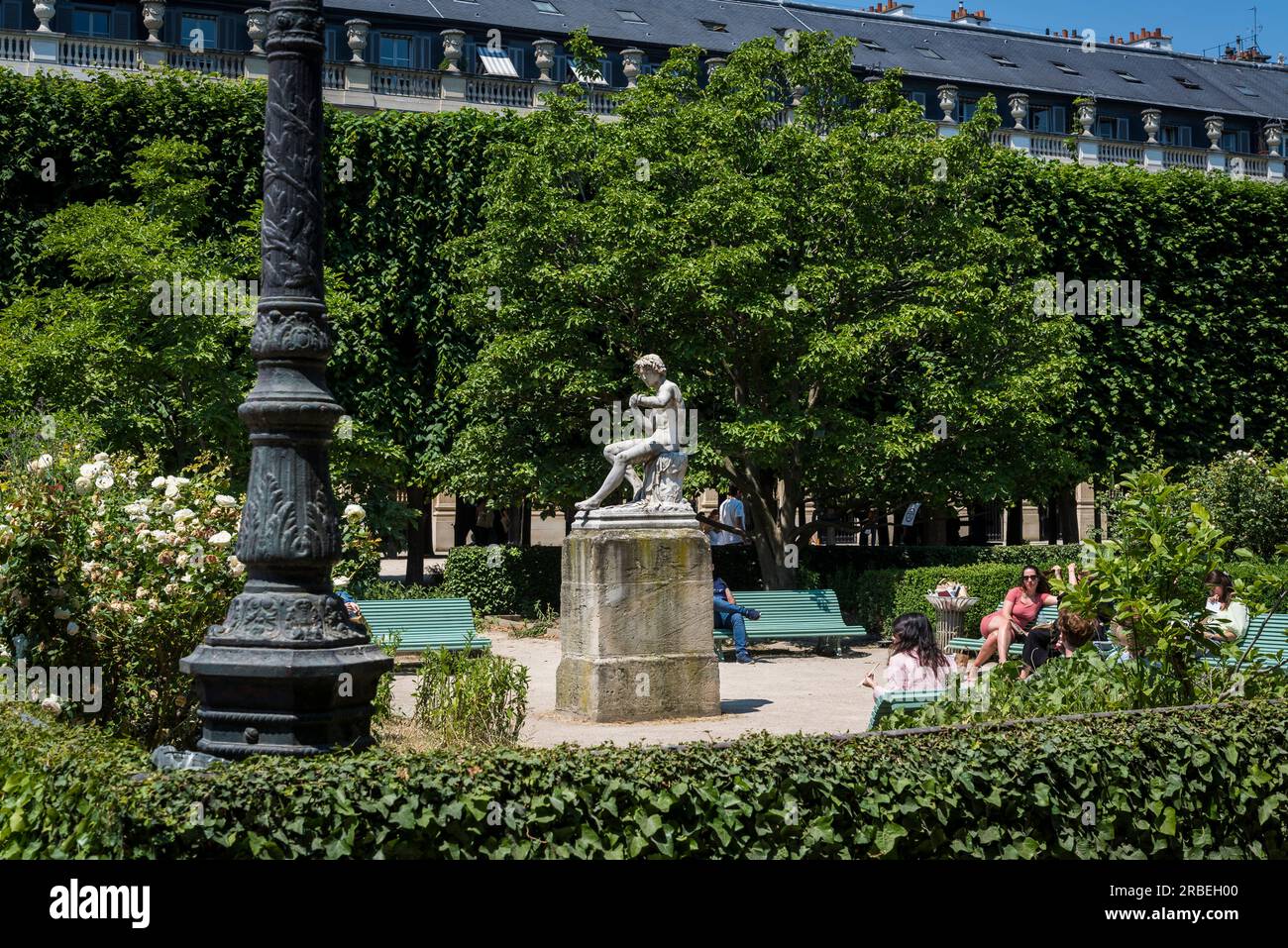 Gardens of the Palais-Royal with sculpture by Paul Lemoyne, The ...