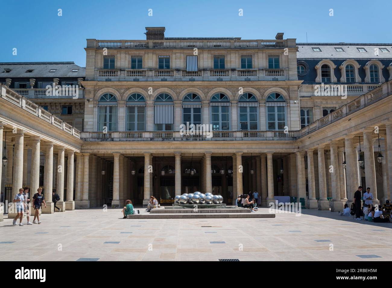 The Courtyard of Honour, with the spheres of the Palais Royal fountain ...