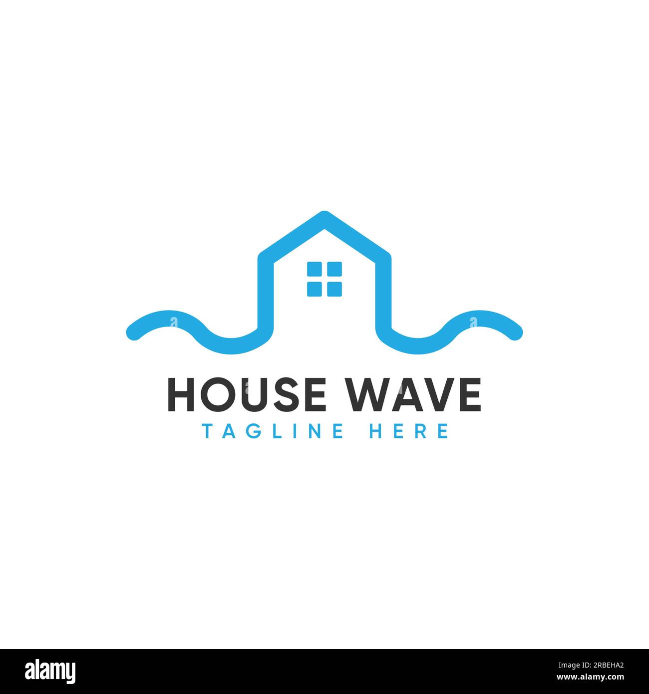 eps10 vector house wave logo design template isolated on white ...