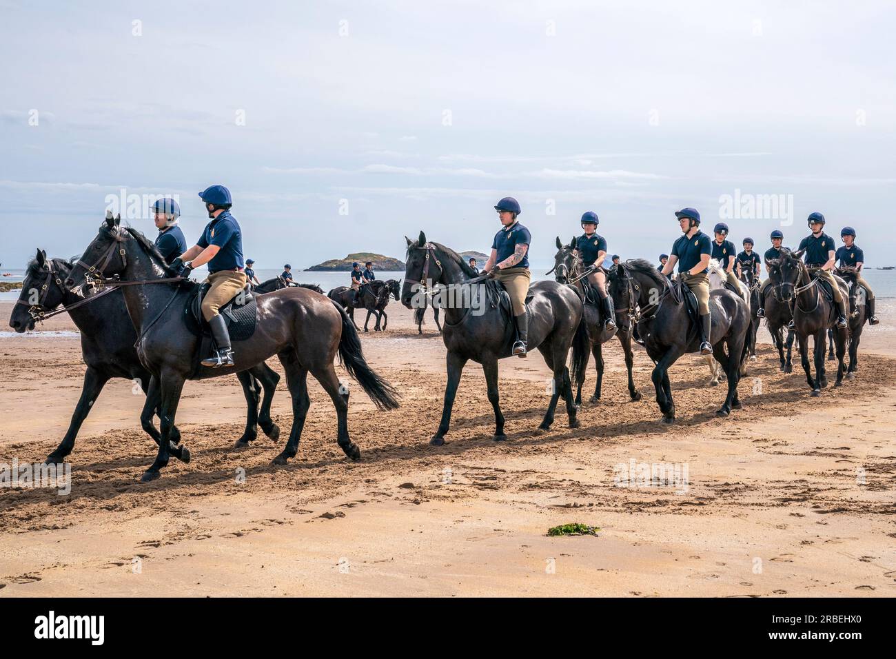 Members of the Household Cavalry, Blues and Royals, exercise their ...