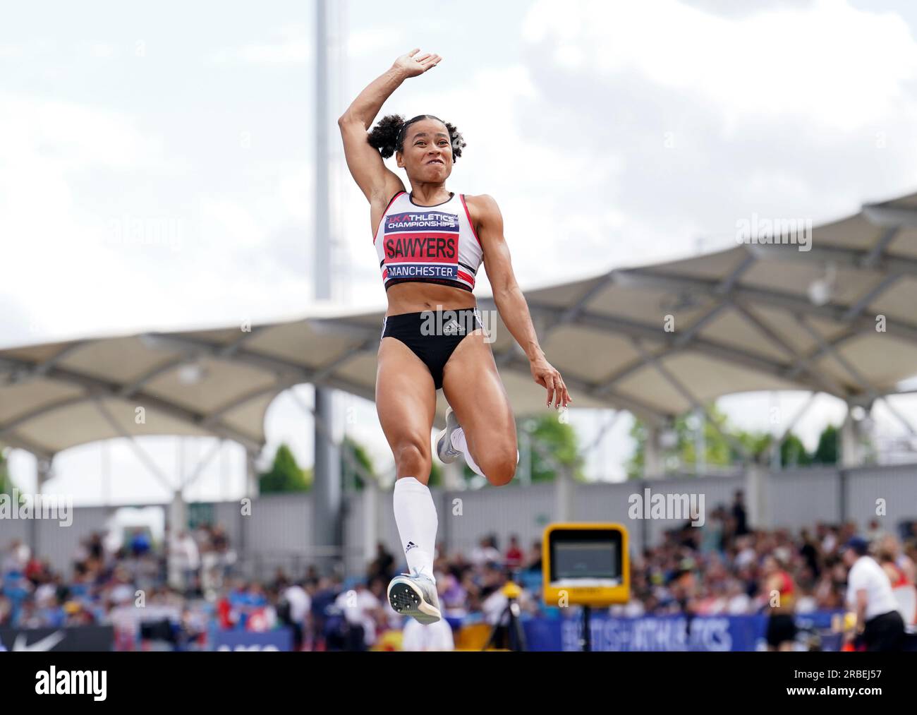 Jazmin Sawyers in the Women's Long Jump during day two of the UK ...
