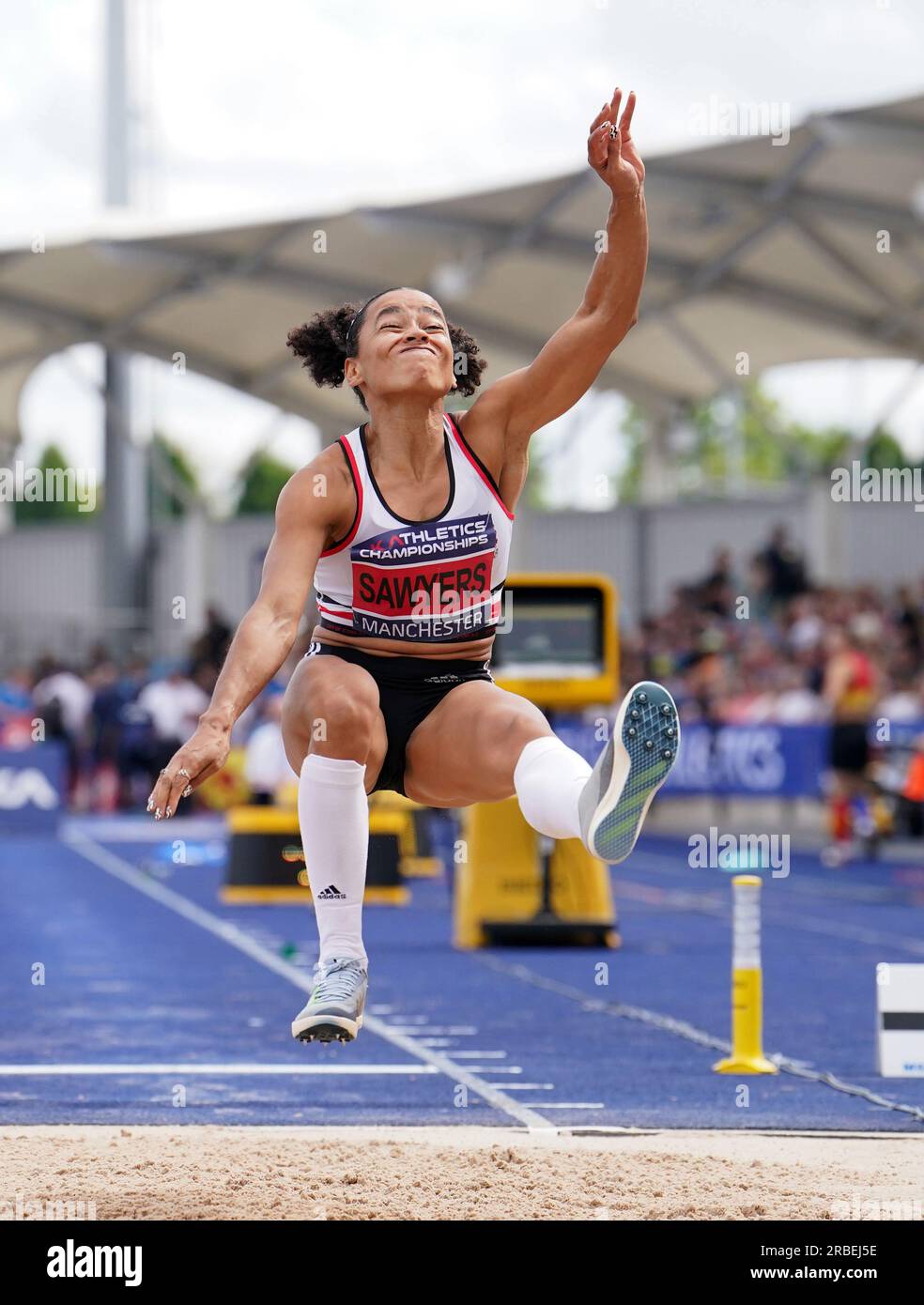 Jazmin Sawyers in the Women's Long Jump during day two of the UK ...