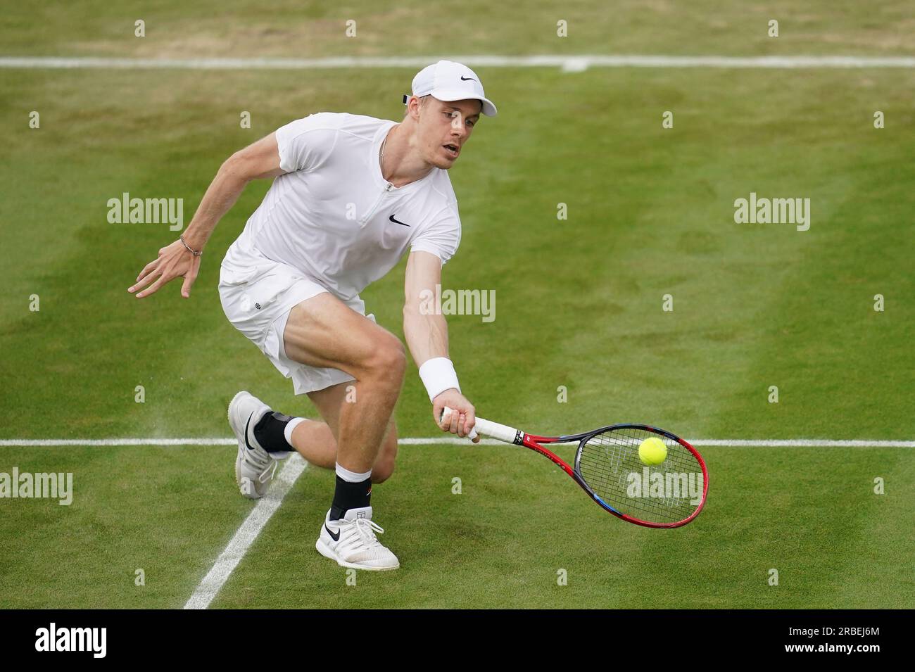 Denis Shapovalov in action against Roman Safiullin (not pictured) on ...