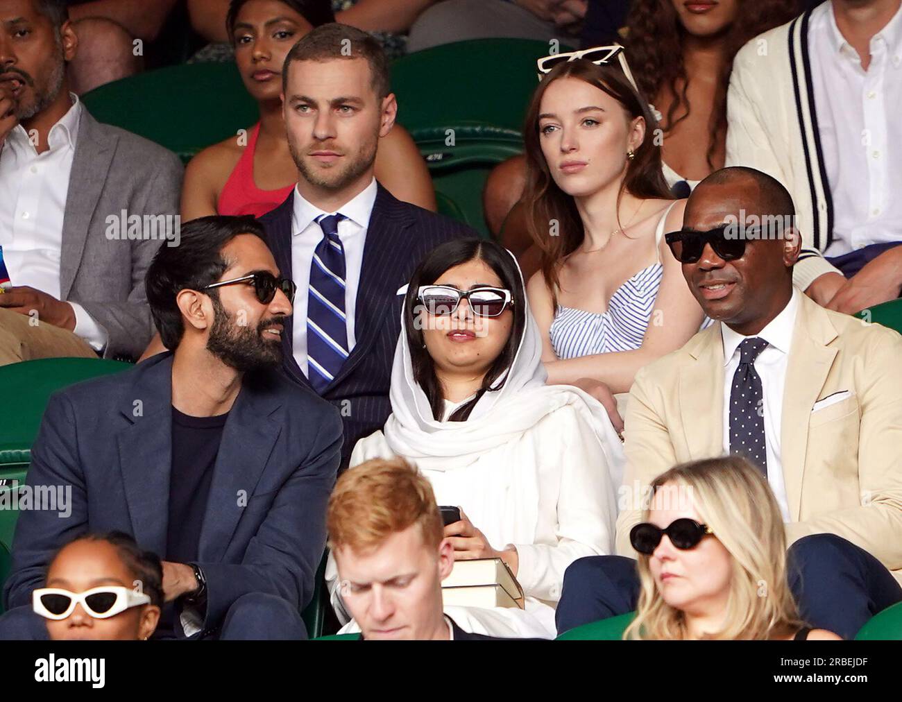 Asser Malik Malala Yousafzai Cameron Fuller And Phoebe Dynevor In The Stands On Day Seven Of