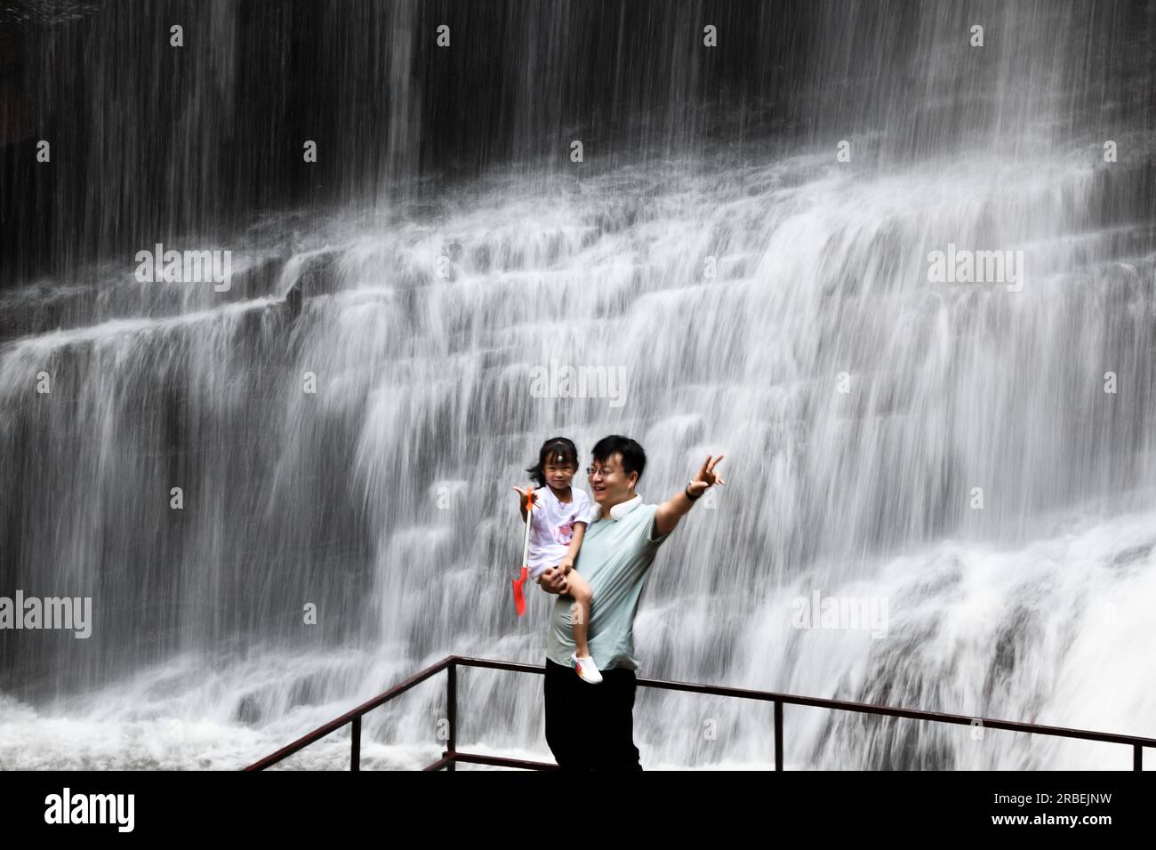 Xinmi, China's Henan Province. 9th July, 2023. Tourists pose for ...