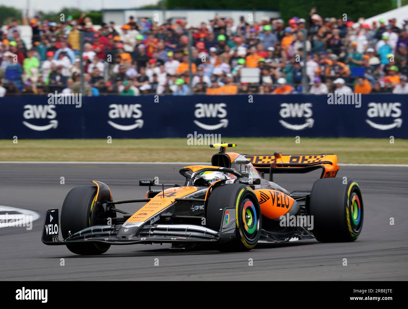 McLaren's Lando Norris drives around Luffield during the British Grand ...