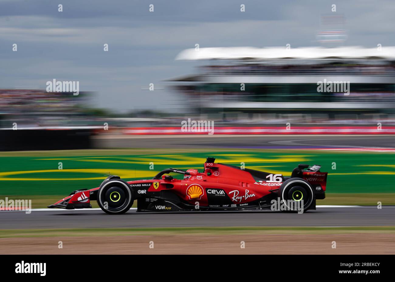 Ferrari's Charles Leclerc drives around Luffield during the British ...