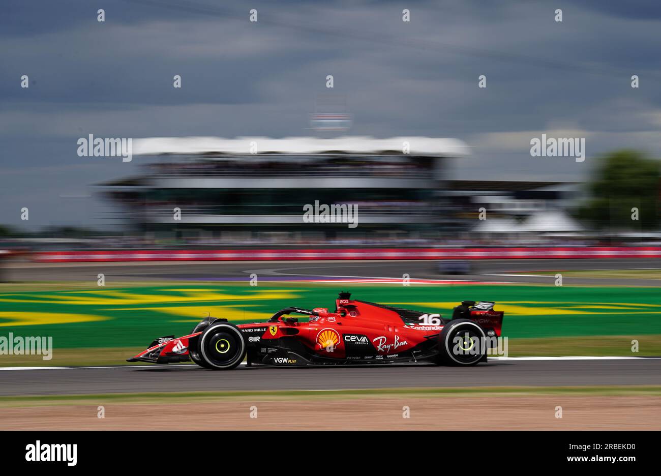 Ferrari's Charles Leclerc drives around Luffield during the British ...