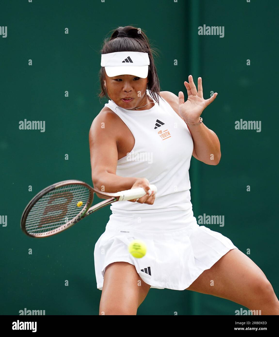 Mingge Xu in action in the Girls singles on day seven of the 2023 ...