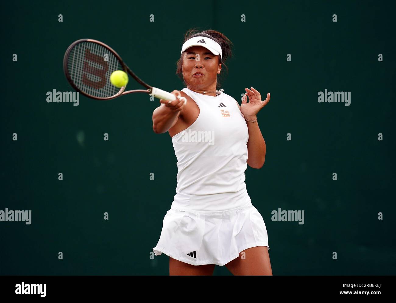 Mingge Xu in action in the Girls singles on day seven of the 2023 ...