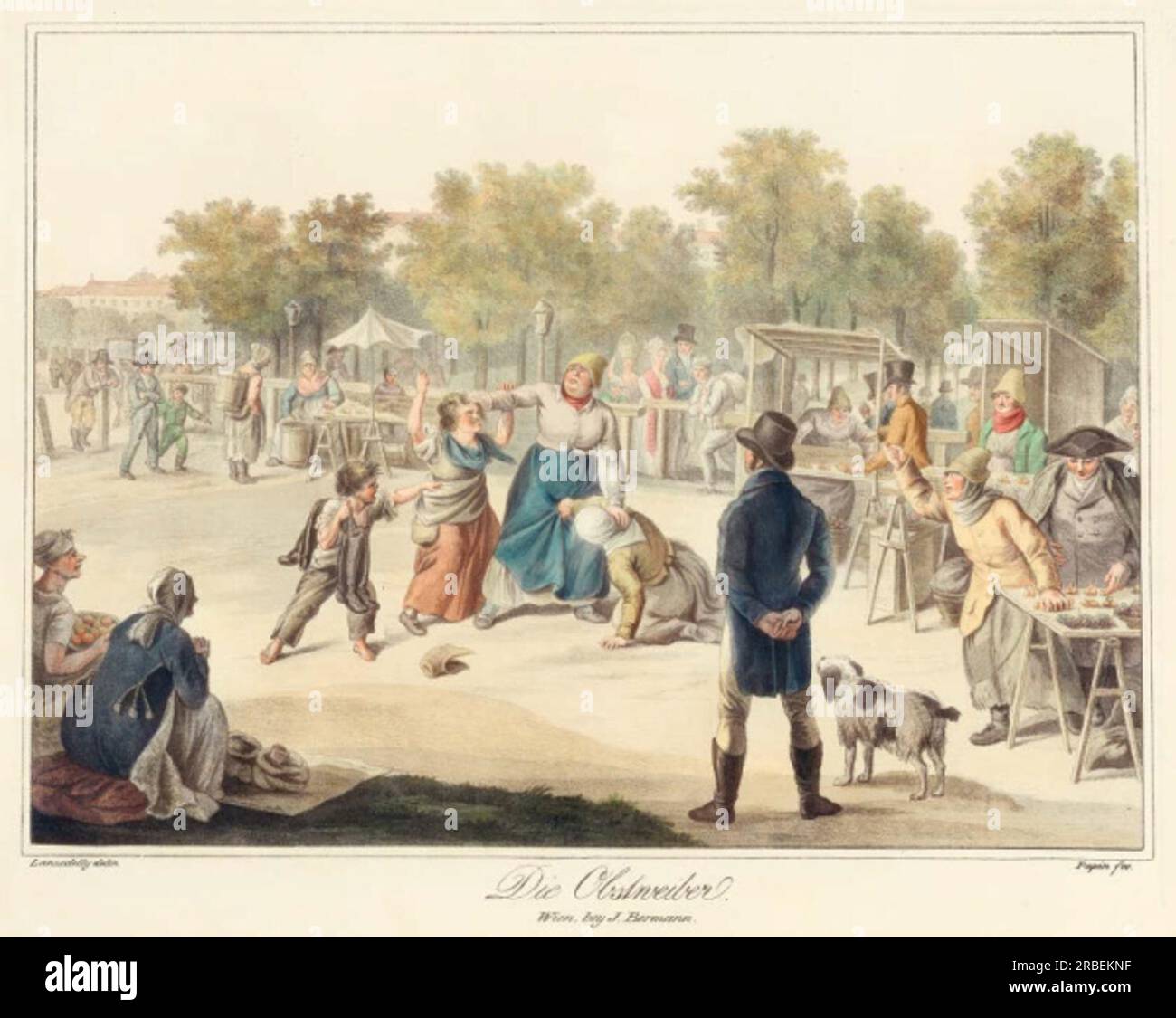 The fruit women (after a drawing by Josef Lanzedelly) 1820 by Heinrich ...