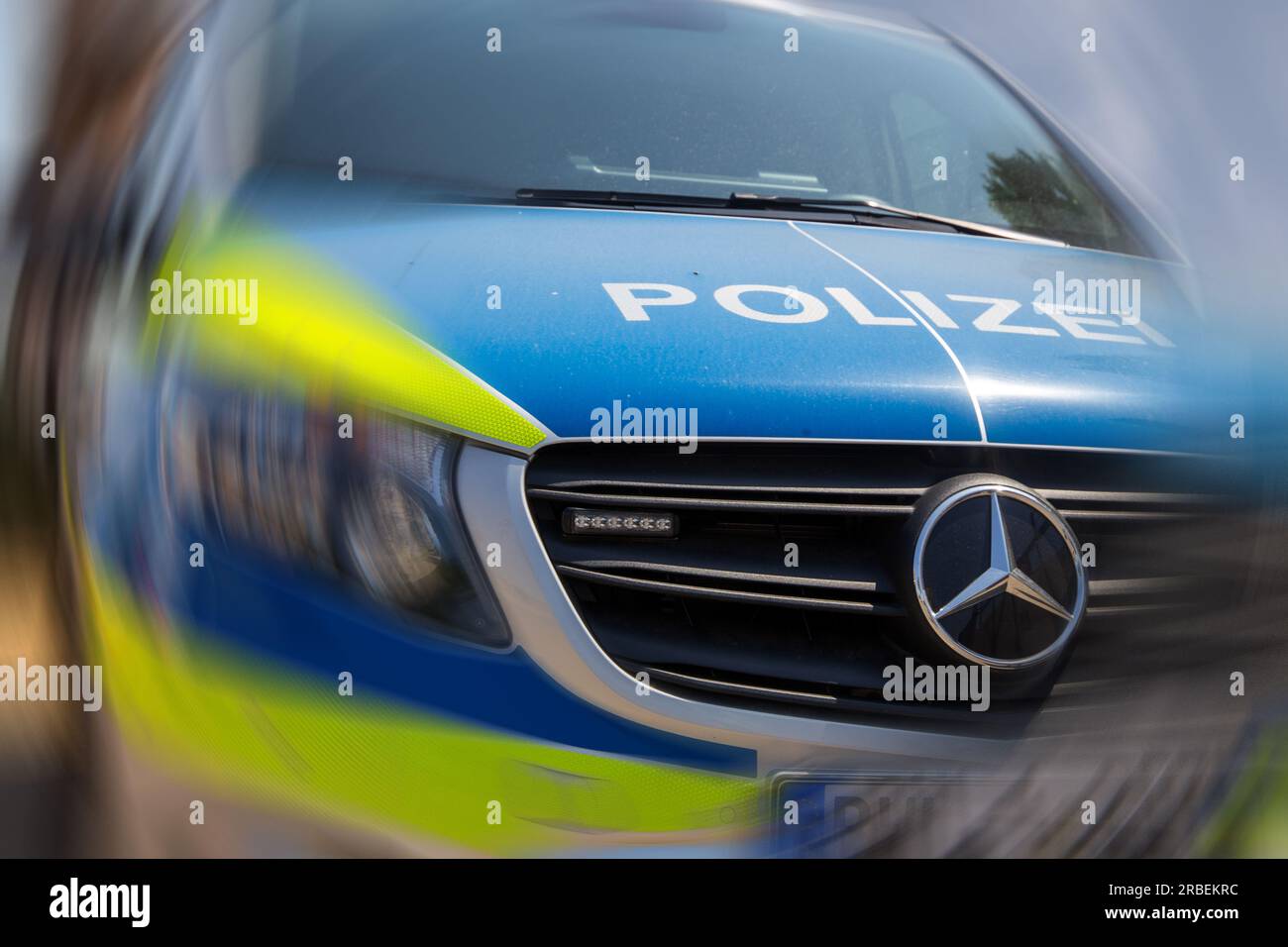 Symbol image: Close-up of a police car (Germany Stock Photo - Alamy