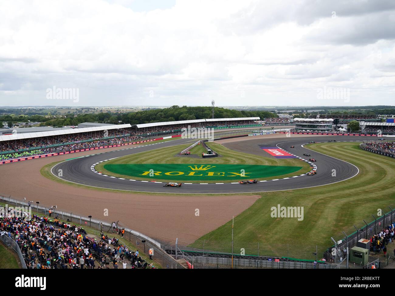McLaren's Lando Norris leads around the Luffield corner during the ...
