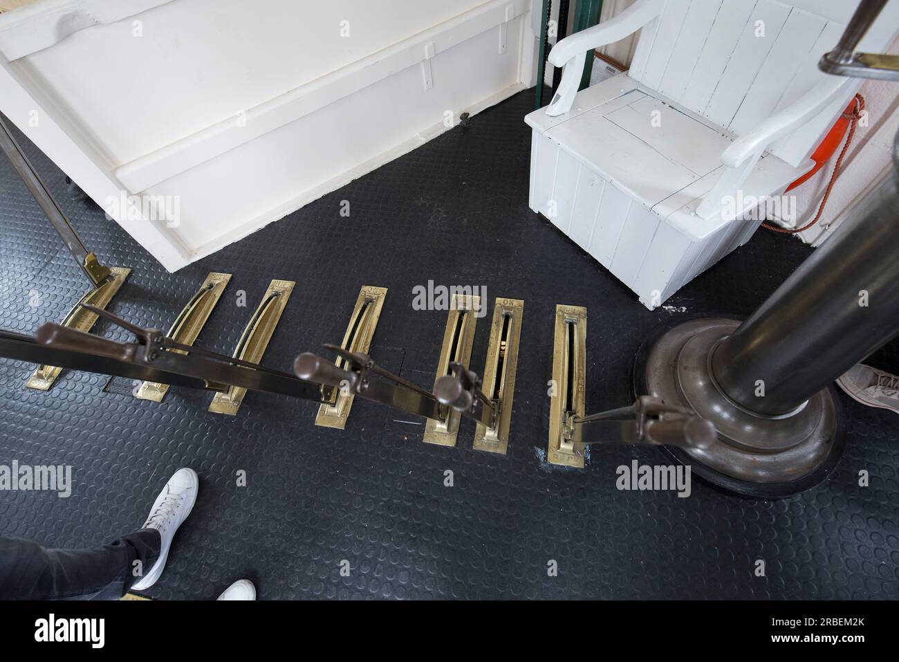 Tower Bridge control room levers used to raise the bridge Stock Photo ...