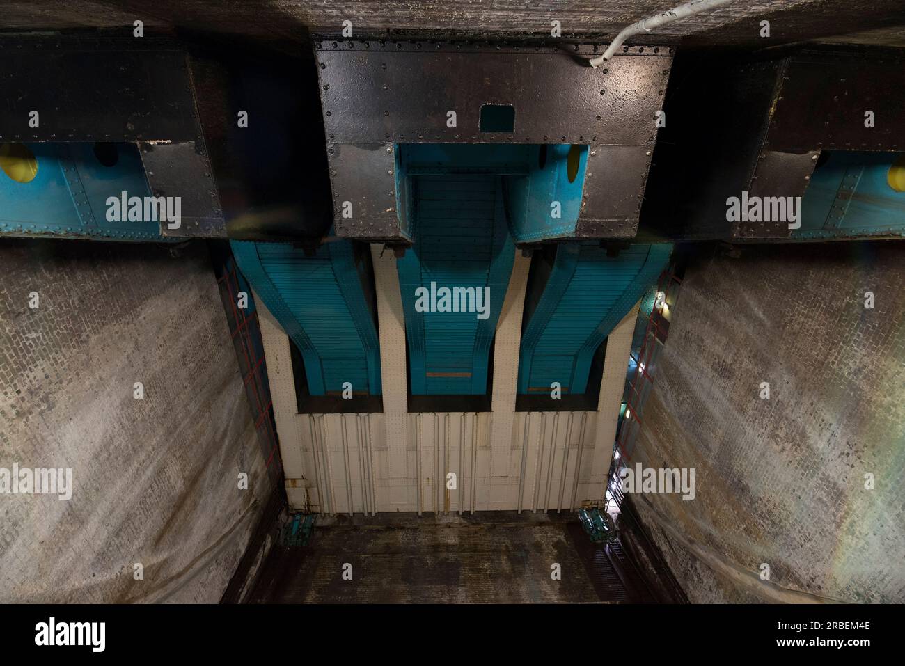 The 1,200 ton bascule with a 400 ton counterweight on one side of Tower ...