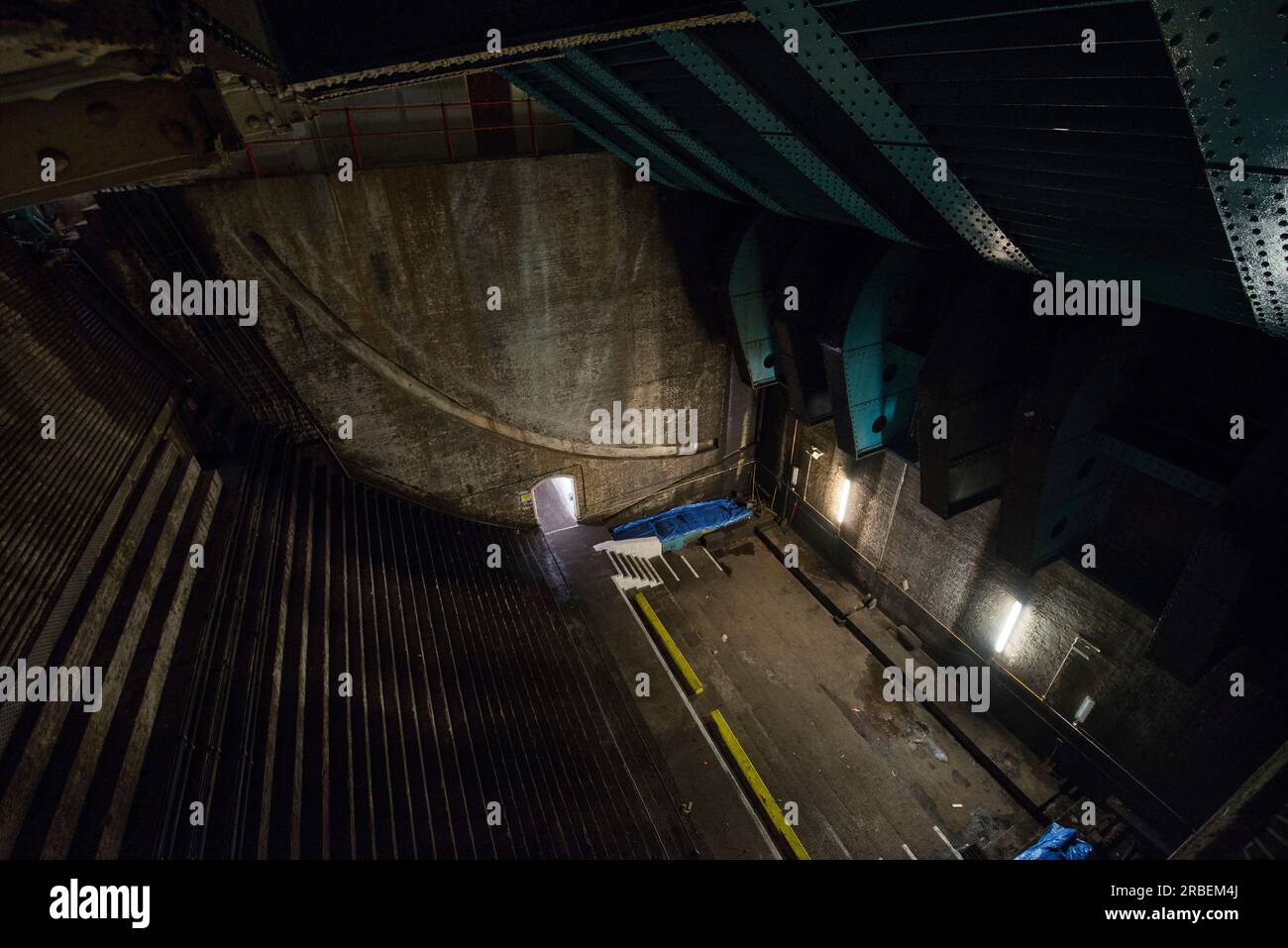 The 1,200 ton bascule with a 400 ton counterweight on one side of Tower ...