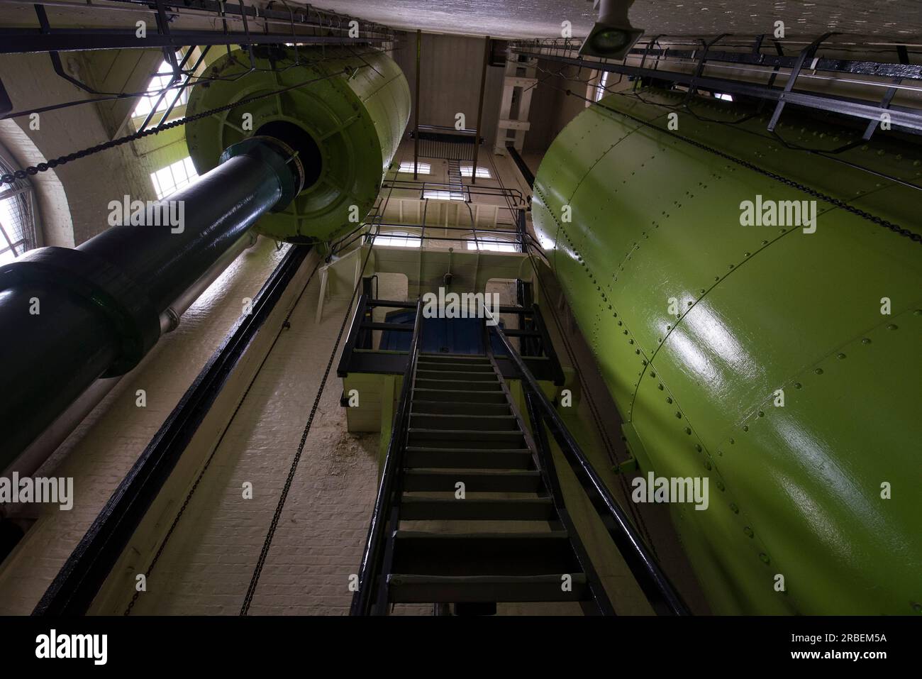 Hydraulic accumulators attached to the Tower bridge steam engine Stock ...