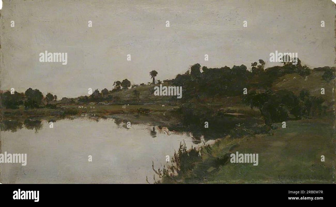 River Landscape by Alfred Parsons Stock Photo - Alamy
