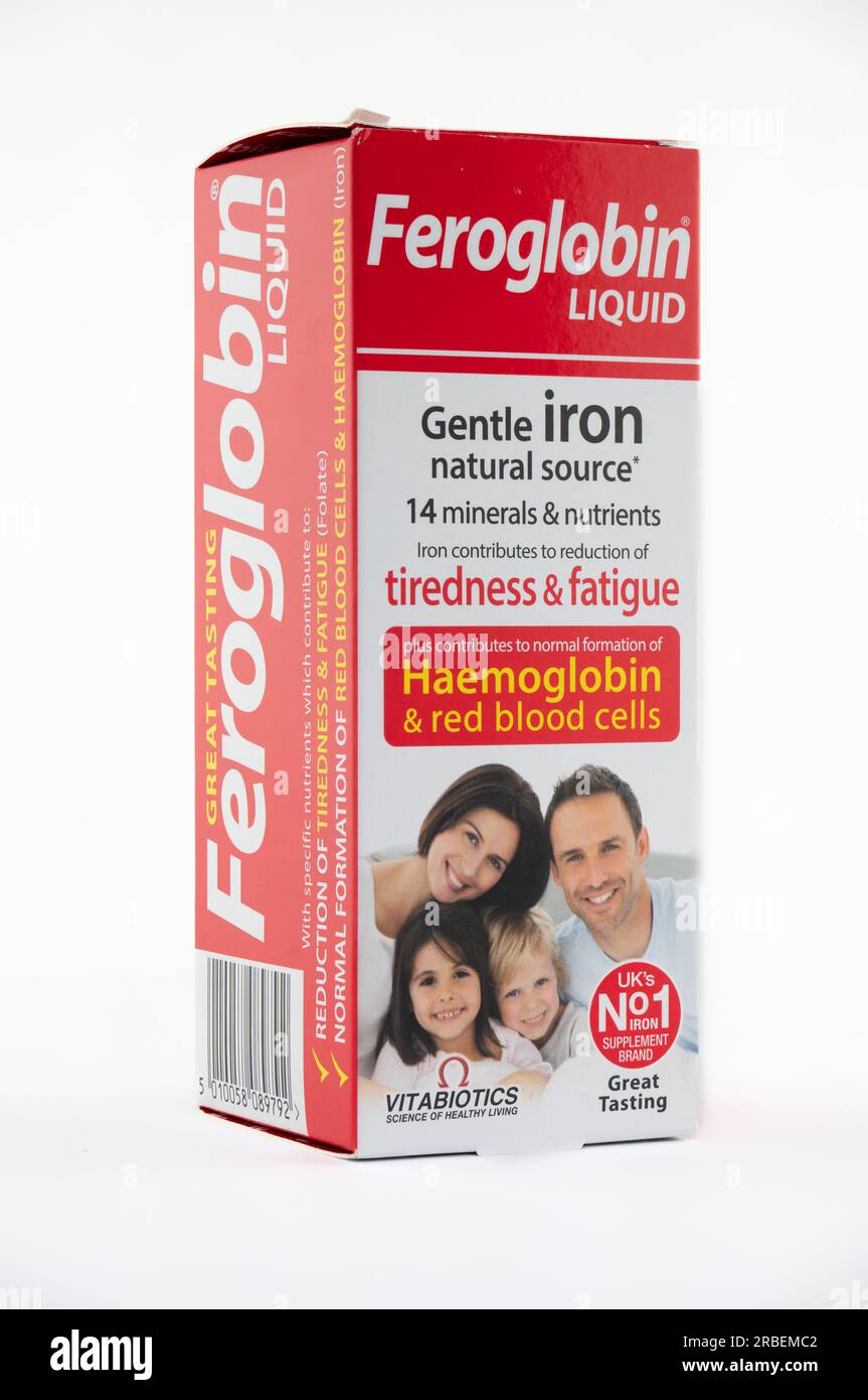 CHESTER, UK, 8TH JULY 2023: Feroglobin Liquid vitamin suppliment ...