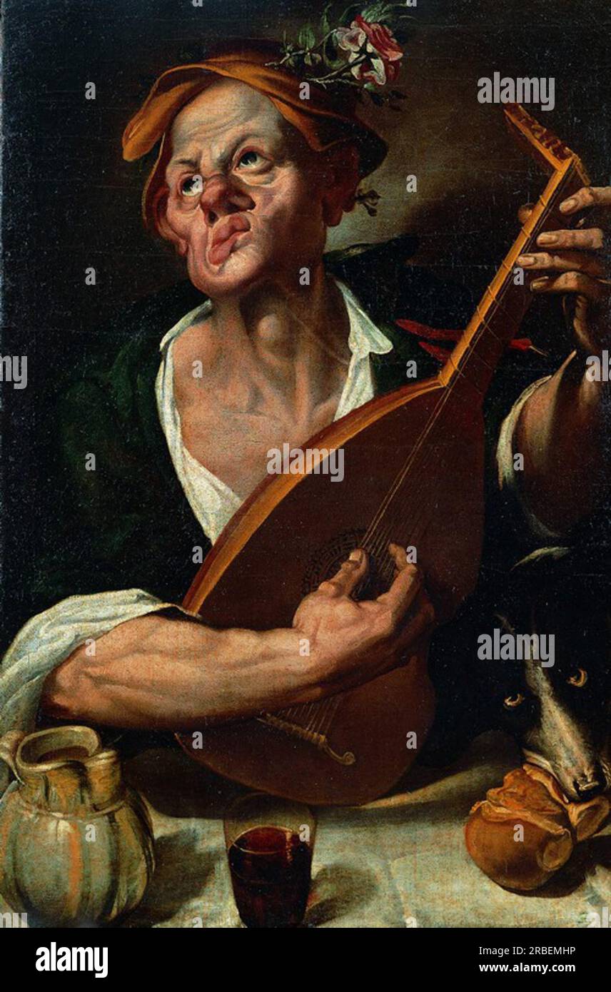 Grotesque Man who plays a Lute 1580 by Bartolomeo Passerotti Stock ...