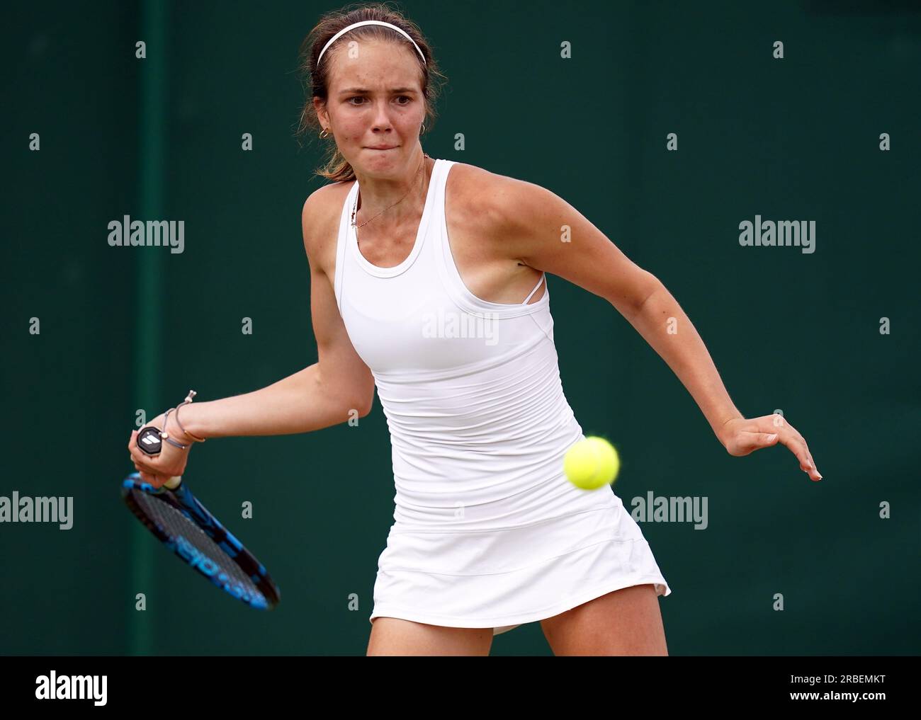 Hannah Read in action in the Girls singles on day seven of the 2023 ...