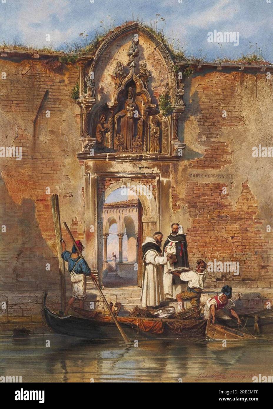 Monks Buying Fish before the Portal of the Madonna della Misericordia ...