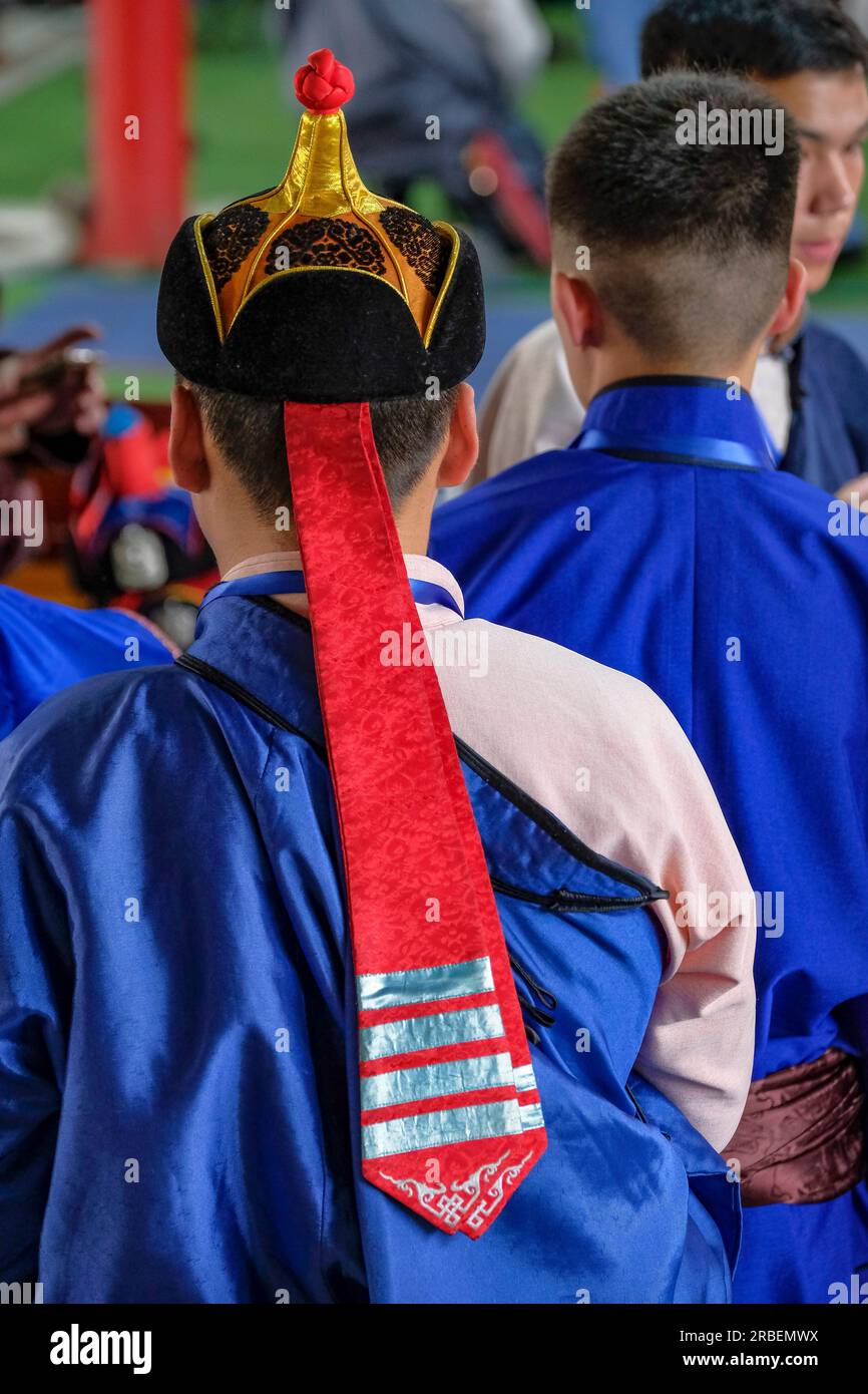 Ulaanbaatar, Mongolia - July 9, 2023: Traditional Mongolian hats at a ...