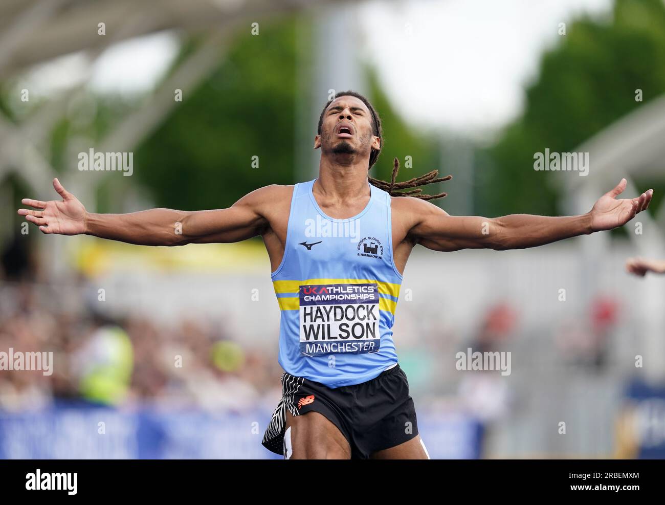 Alex Haydock-Wilson celebrates winning the Men's 400m Final during day ...