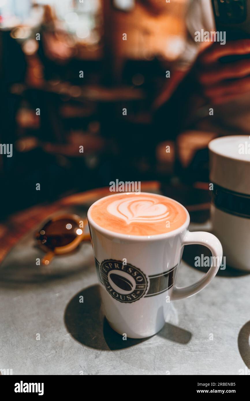 Coffee art in a Cafe in Stockholm Stock Photo - Alamy