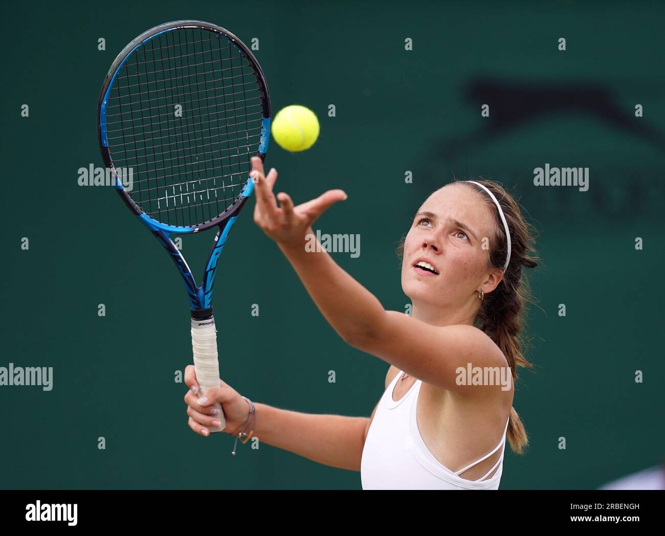 Hannah Read in action in the Girls singles on day seven of the 2023 ...