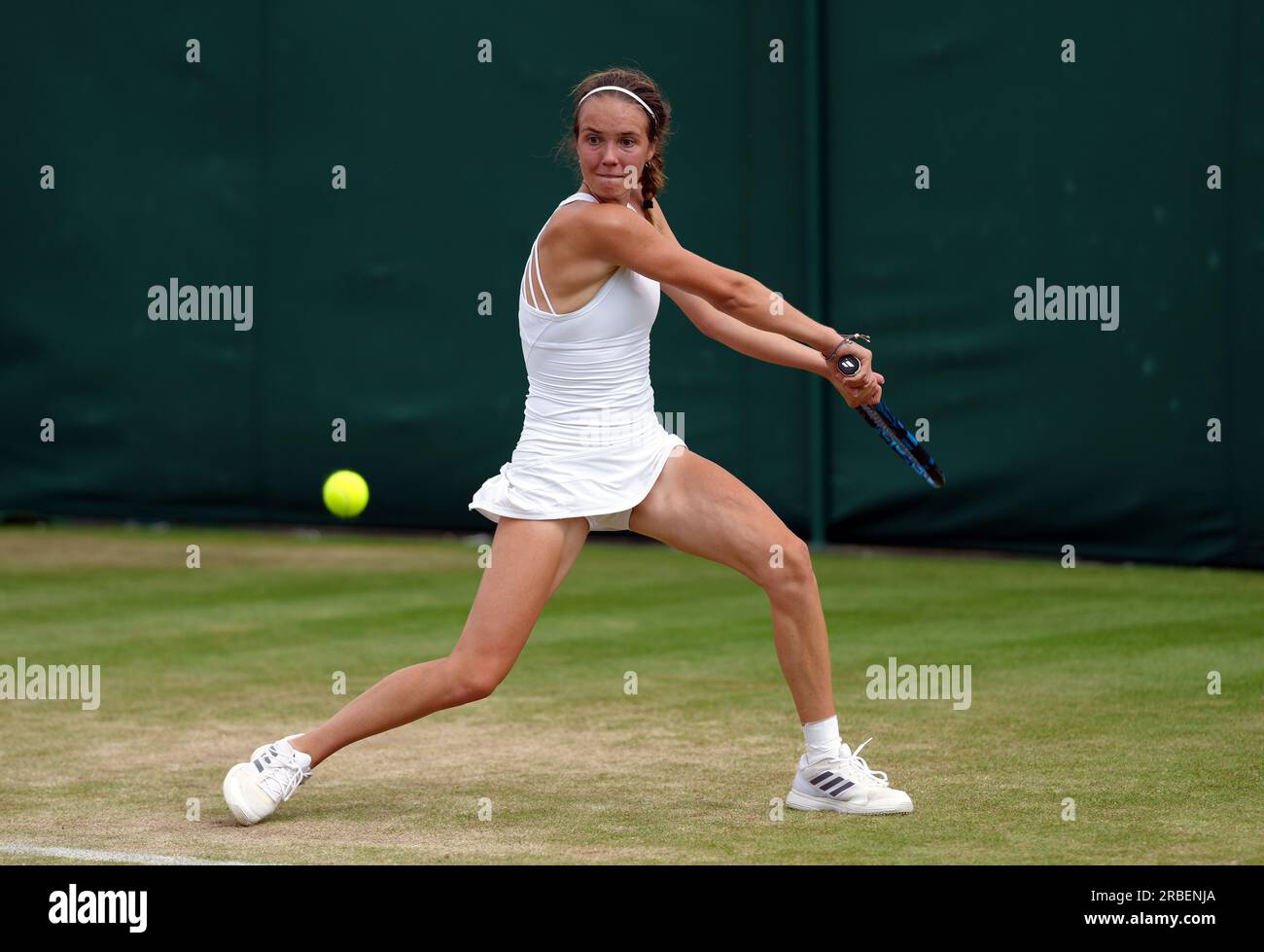 Hannah Read in action in the Girls singles on day seven of the 2023 ...