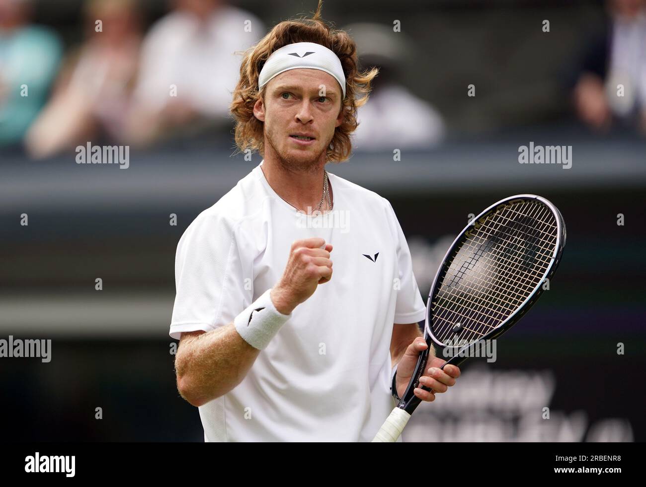 Andrey Rublev reacts during his match against Alexander Bublik (not ...