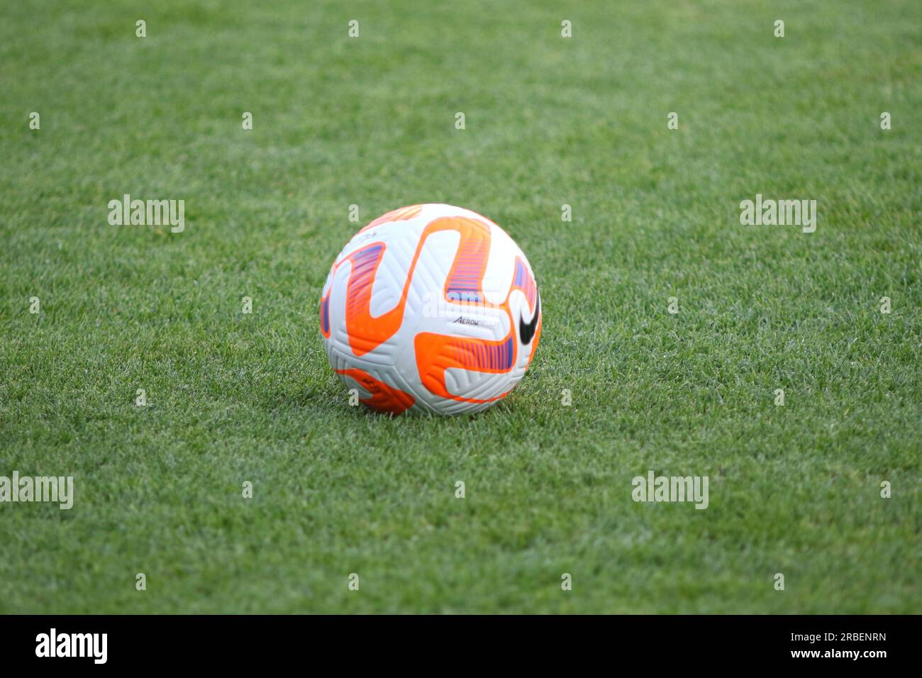 A soccer ball seen during the Pari Premier Cup football match between ...