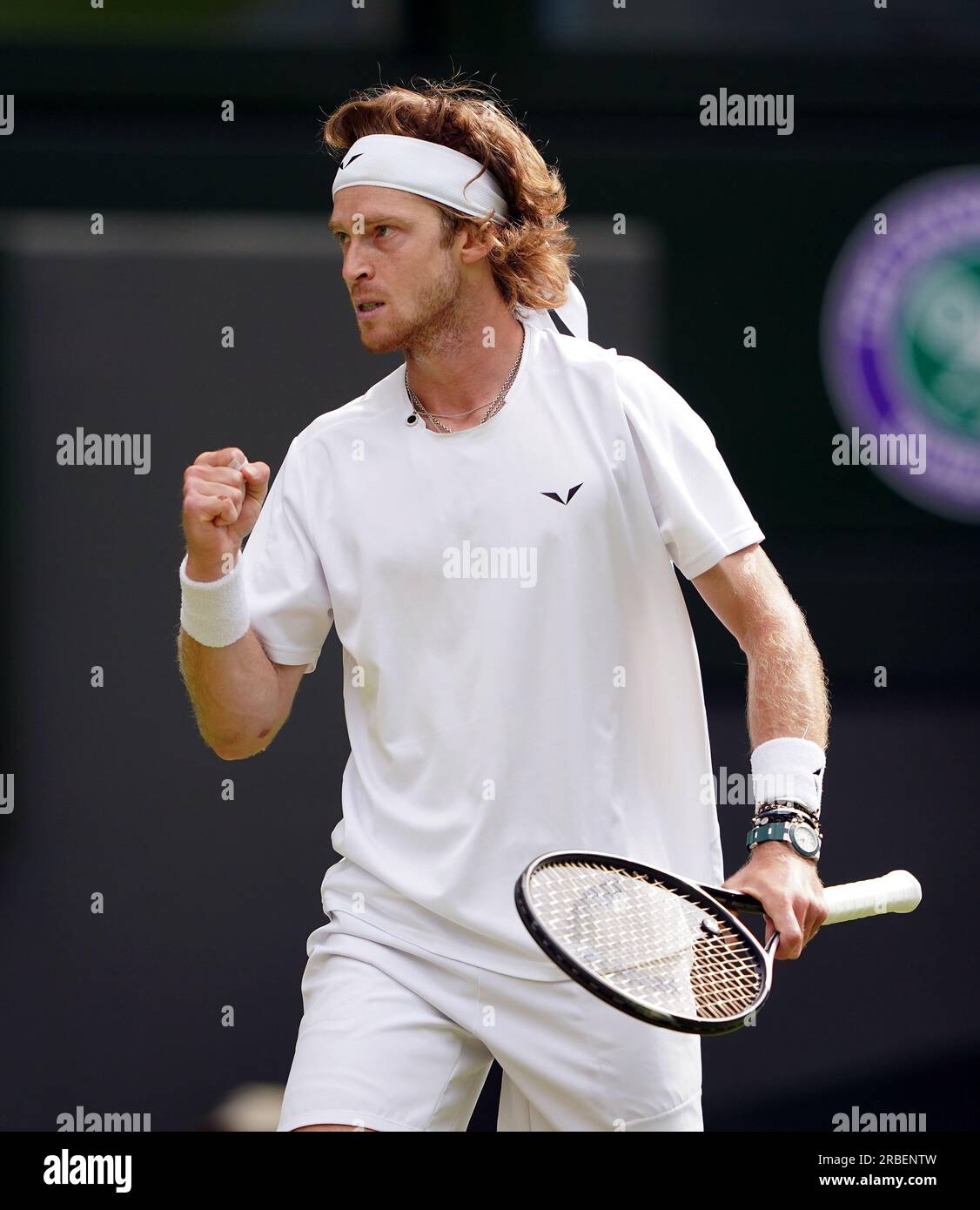 Andrey Rublev reacts during his match against Alexander Bublik (not ...