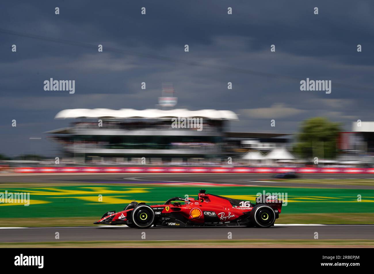 Ferrari's Charles Leclerc drives around Luffield during the British ...