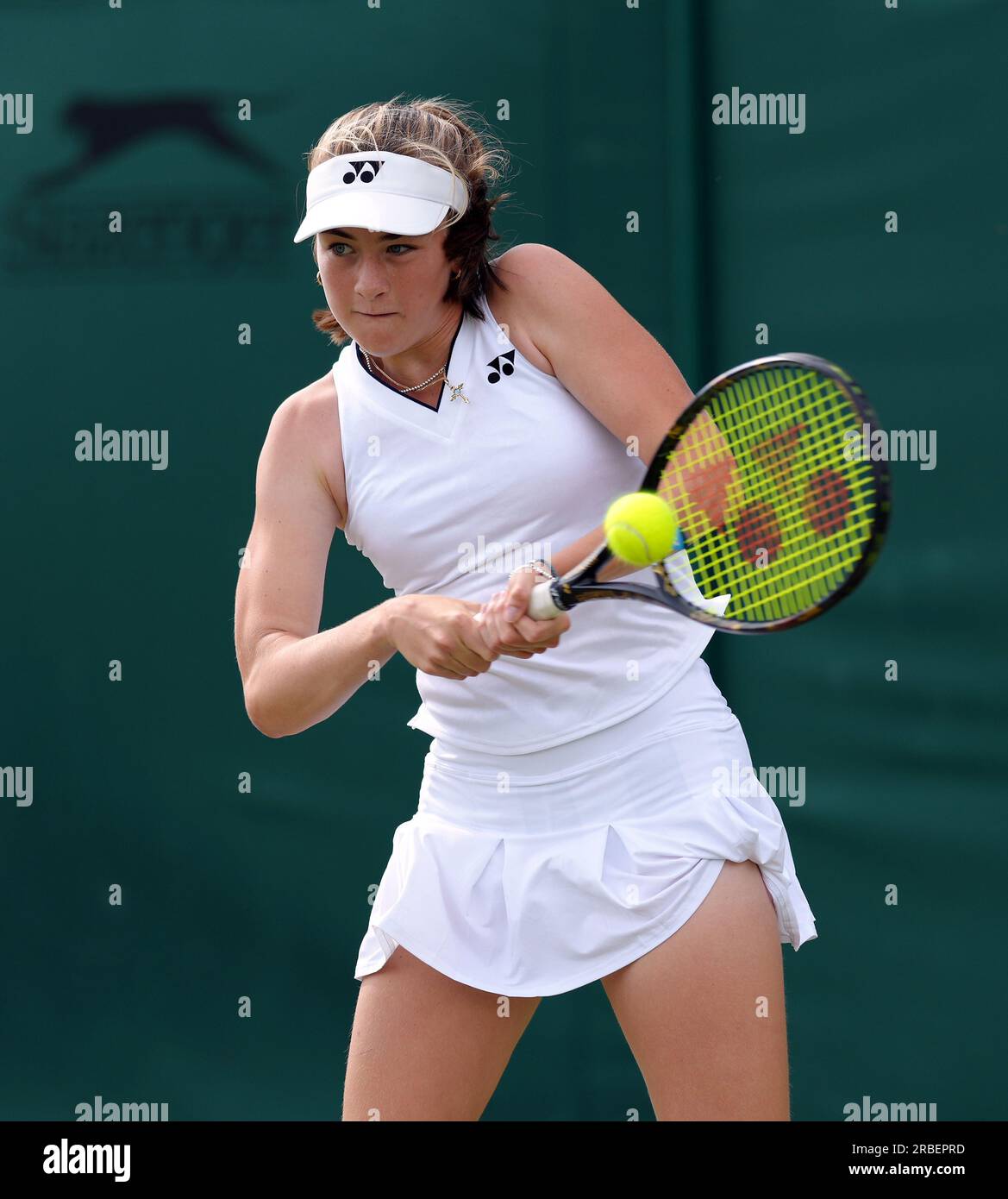 Mika Stojsavljevic In Action In The Girls Singles On Day Seven Of The 2023 Wimbledon