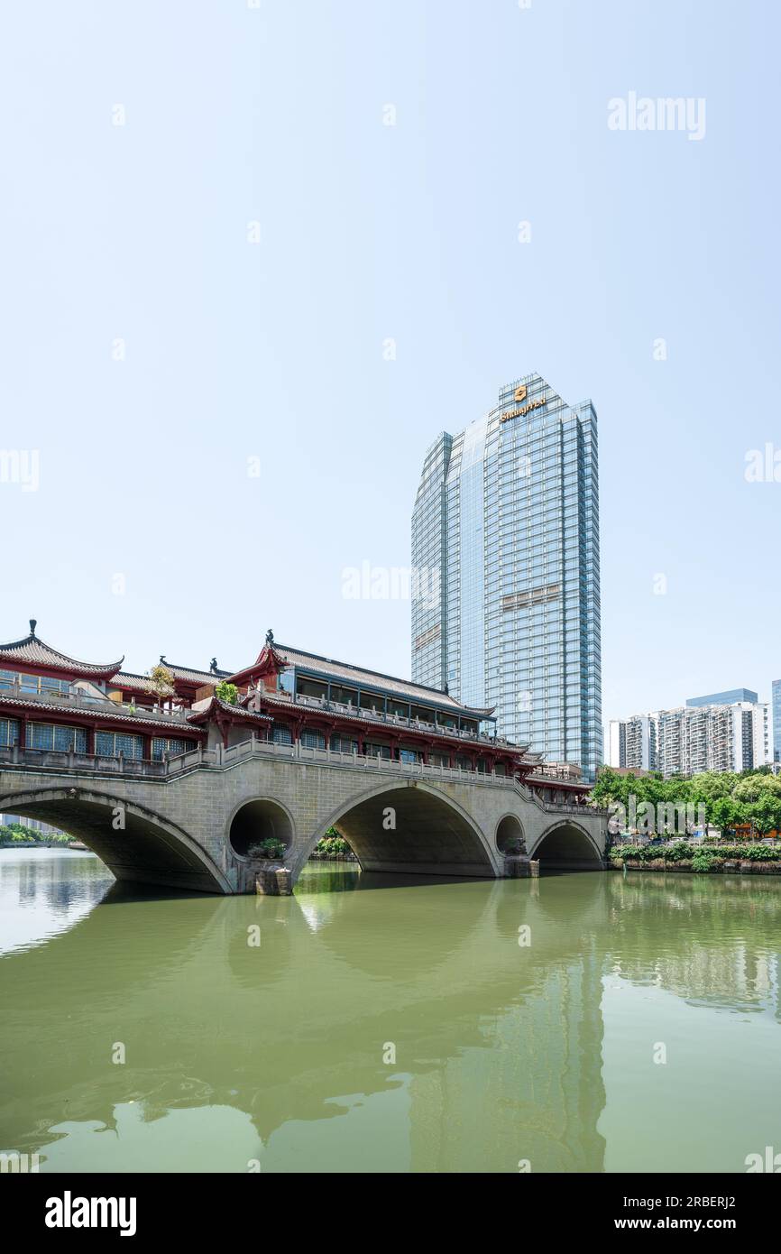 The sunny Chengdu corridor bridge Stock Photo - Alamy