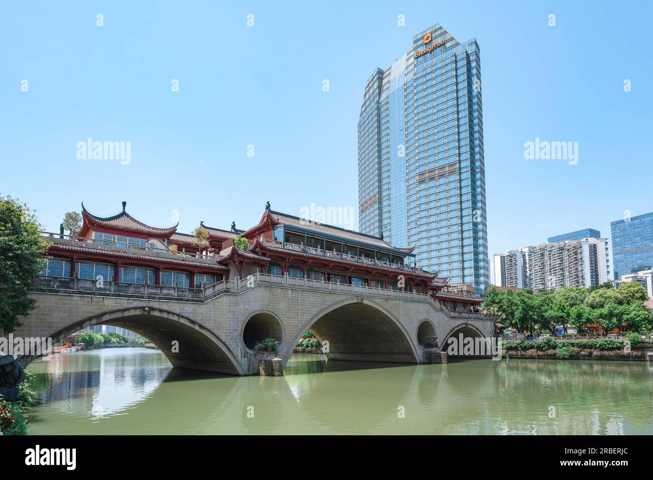 The sunny Chengdu corridor bridge Stock Photo - Alamy
